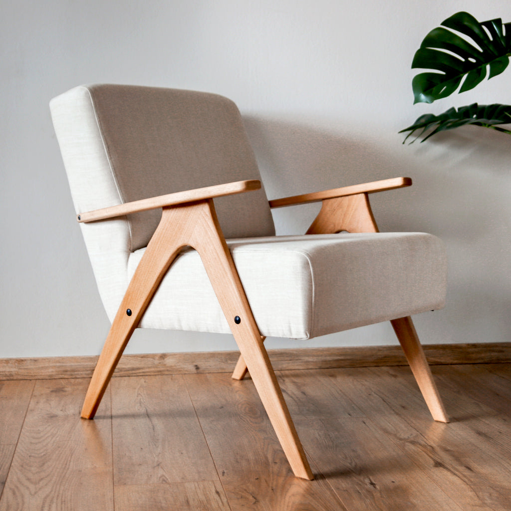 Retro fotelja Stockholm, Bež Fotelja - Retro Design